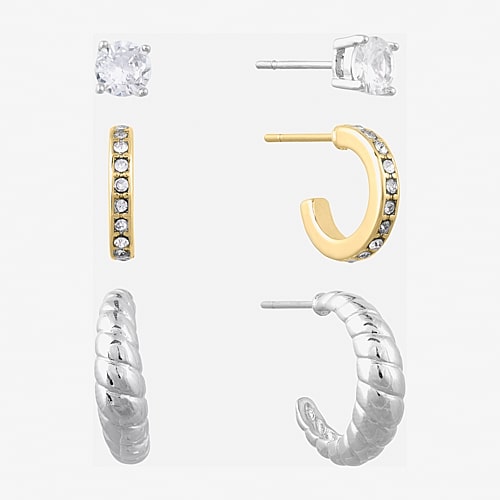 Click here for Sparkle Allure Womens Crystal 3 Pair Earring Set... prices
