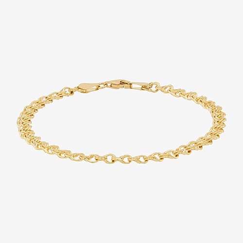 Click here for Womens 10K Gold 7.25 Inch Hollow Fashion Chain Bra... prices