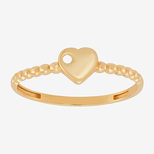 Click here for Gold Addiction Womens 10K Gold Heart Round Band  6 prices