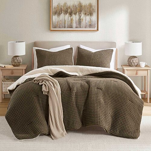 Click here for Madison Park Riordan Waffle Knit Chenille 2-Pc. Co... prices