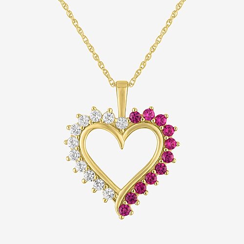 Click here for Womens Lab Created Red Ruby 14K Gold Over Silver H... prices