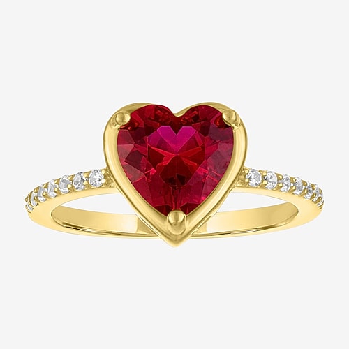 Click here for Womens Lab Created Red Ruby 14K Gold Over Silver H... prices