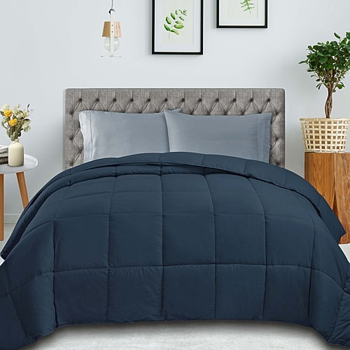 Superior All Season Down Alternative Reversible Comforter  Twin Xl - Blue