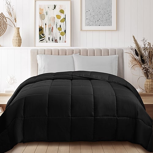 Superior All Season Down Alternative Reversible Comforter  Full/Queen - Black