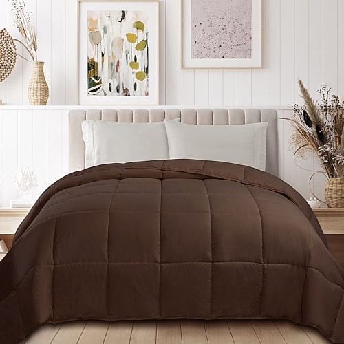 Superior All Season Down Alternative Reversible Comforter  California King - Chocolate