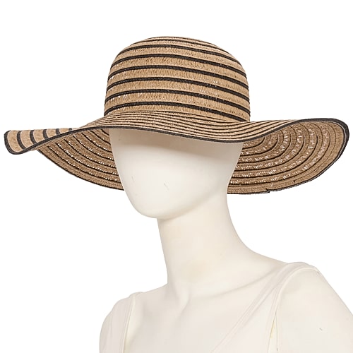 Click here for a.n.a Striped Womens Floppy Hat  One Size  White prices