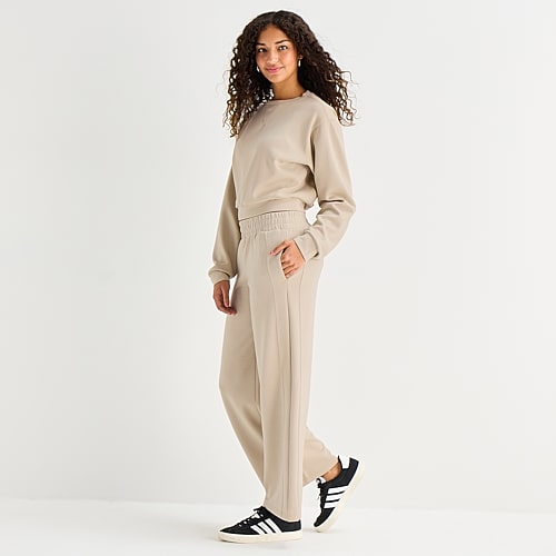 Click here for Arizona Womens Juniors Wide Leg Mid Rise Sweatpant... prices