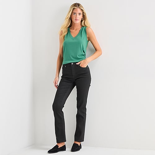 Click here for St. Johns Bay Womens Mid Rise Secretly Slender Str... prices
