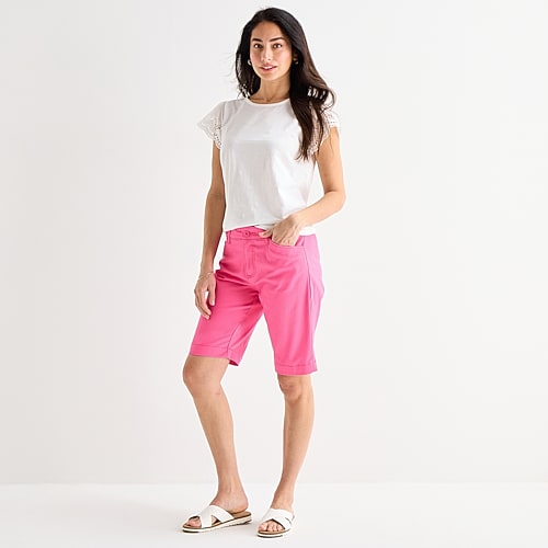 Click here for St. Johns Bay Womens 11 Bermuda Short  6  Red prices