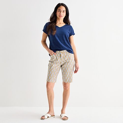 Click here for St. Johns Bay Womens 11 Bermuda Short  8  Beige prices