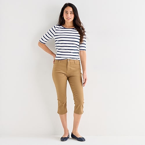 Click here for St. Johns Bay Womens Secretly Slender Mid Rise Cap... prices