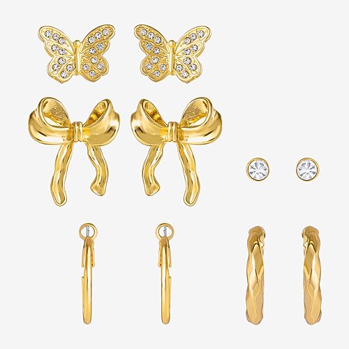 Click here for JS Jessica Simpson Gold Tone Hoop & Stud Womens Gl... prices