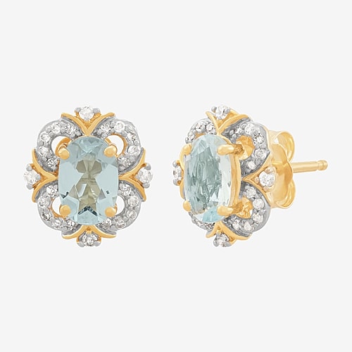 Click here for Limited Quantities! 1/8 CT. T.W. Genuine Blue Aqua... prices