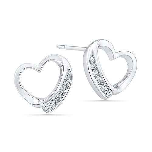 Click here for 1/6 CT. T.W. Natural White Diamond 10K Gold 11mm H... prices