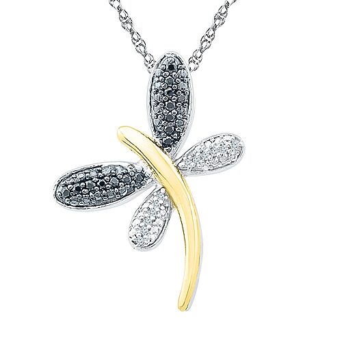 Click here for Dragonfly Womens Diamond Accent Natural Black Diam... prices
