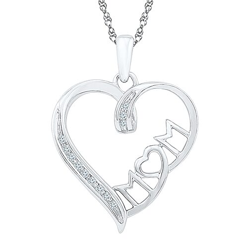 Click here for Mom Womens Diamond Accent Natural White Diamond St... prices