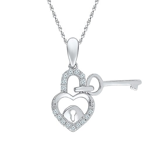 Click here for Womens 1/10 CT. T.W. Natural White Diamond Sterlin... prices