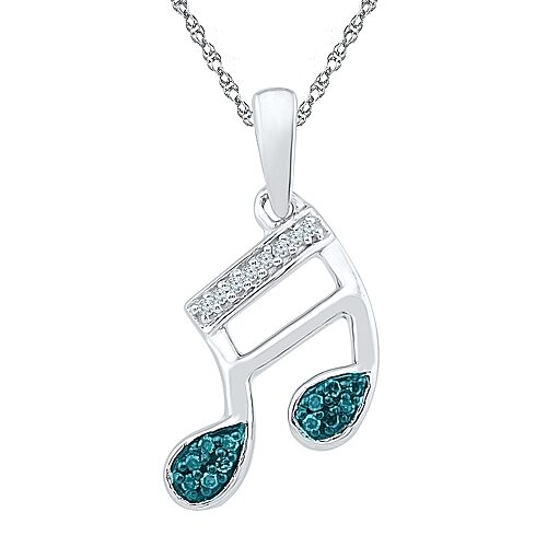 Click here for Music Note Womens Diamond Accent Natural Blue Diam... prices