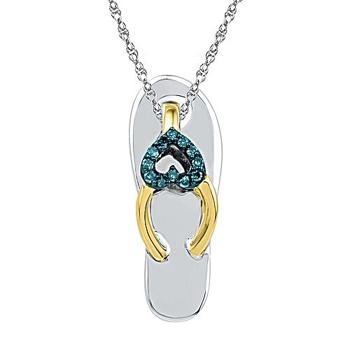 Click here for Flip Flop Womens Diamond Accent Natural Blue Diamo... prices