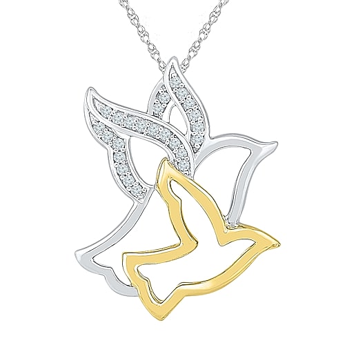 Click here for Mother And Daughter Dove Womens Diamond Accent Nat... prices