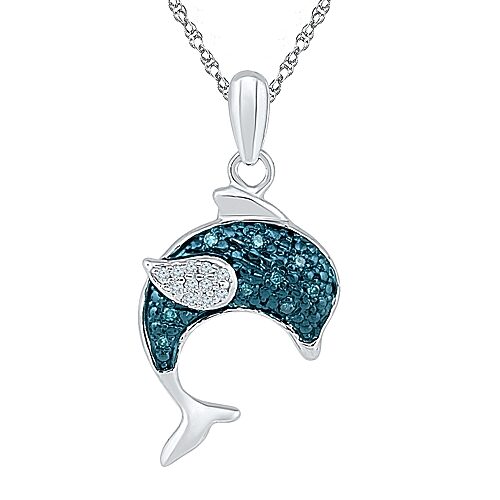 Click here for Dolphin Womens Diamond Accent Natural Blue Diamond... prices