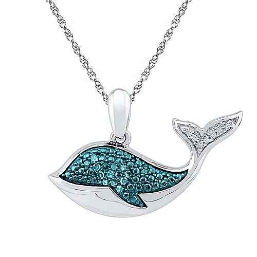 Click here for Whale Womens Diamond Accent Natural Blue Diamond S... prices