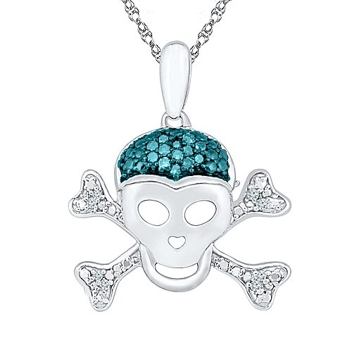 Click here for Skull Womens Diamond Accent Natural Blue Diamond S... prices