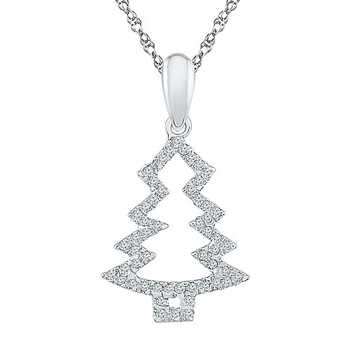 Click here for Christmas Tree Womens 1/6 CT. T.W. Natural White D... prices