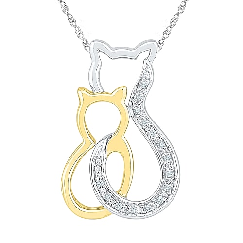 Click here for Mother And Daughter Cat Womens Diamond Accent Natu... prices