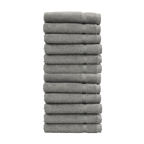 Linum Home Denzi 12-Pc. Washcloth Set - Dark Grey