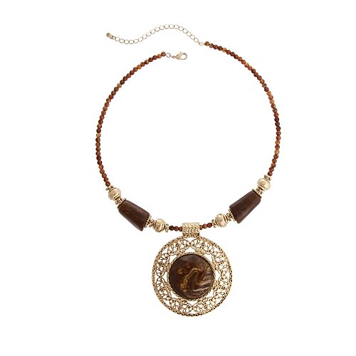 Click here for Mixit Womens Brown 16 Inch Pendant Necklace  One S... prices