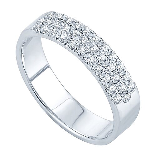 Click here for 1/2 CT.T.W. Three-Row Natural Diamond Band  6  Whi... prices