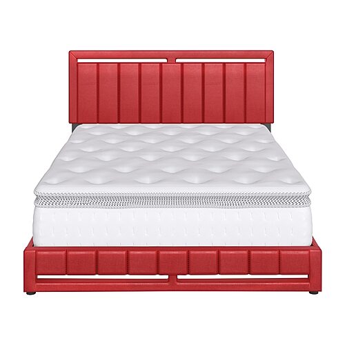 Click here for Bethany Upholstered Platform Bed  One Size  Red prices