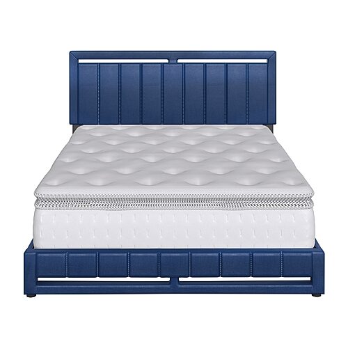 Click here for Bethany Upholstered Platform Bed  One Size  Blue prices