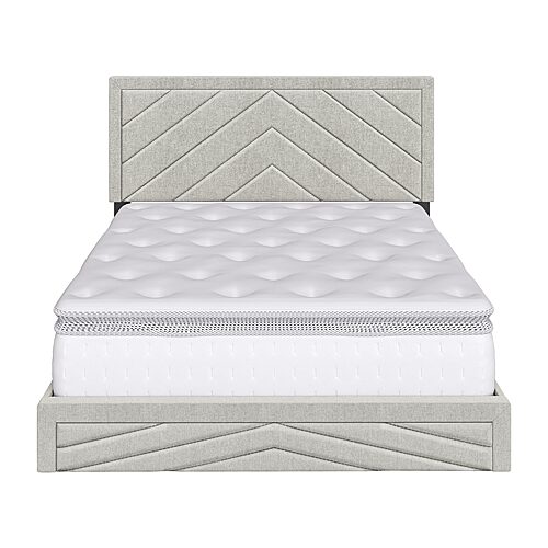 Click here for Brighton Upholstered Platform Bed  One Size  Beige prices