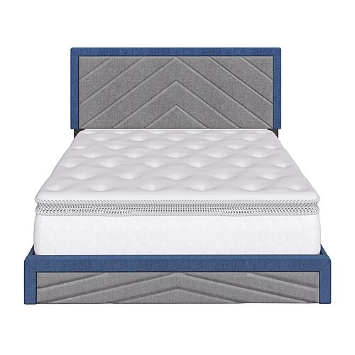 Click here for Brighton Upholstered Platform Bed  One Size  Blue prices