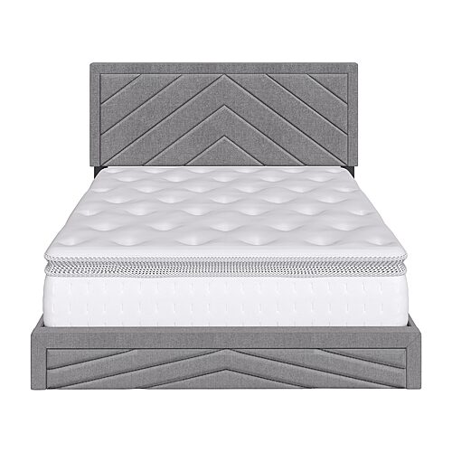 Click here for Brighton Upholstered Platform Bed  One Size  Gray prices