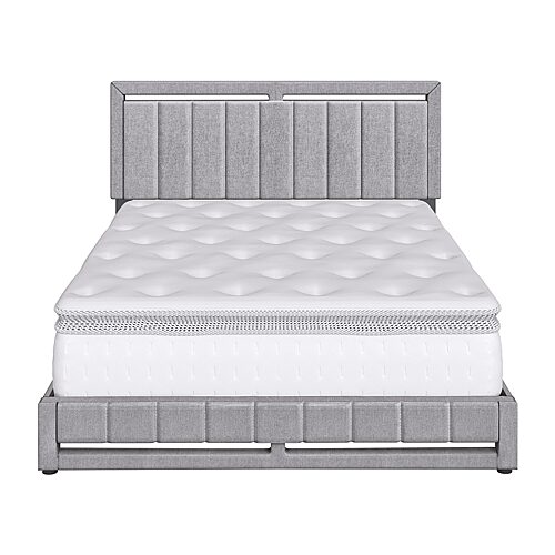 Click here for Shalene Upholstered Platform Bed  One Size  Gray prices