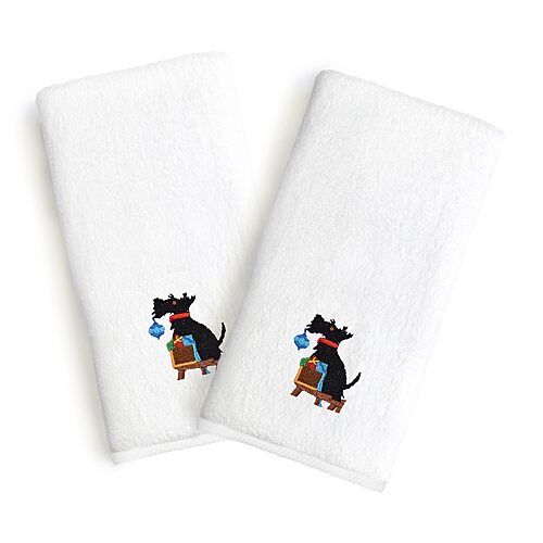 Click here for Linum Home Textiles Christmas Dog 2-pc. Hand Towel... prices