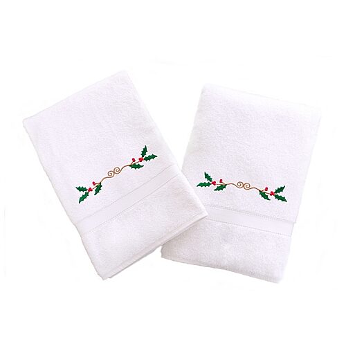 Click here for Linum Home Textiles Holly Border 2-pc. Hand Towel... prices