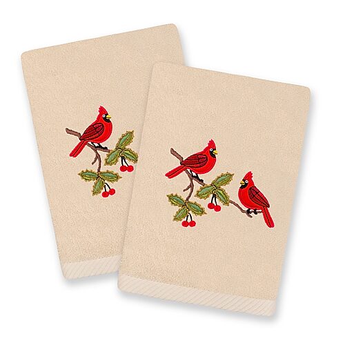 Click here for Linum Home Textiles Christmas Red Pair Embroidered... prices