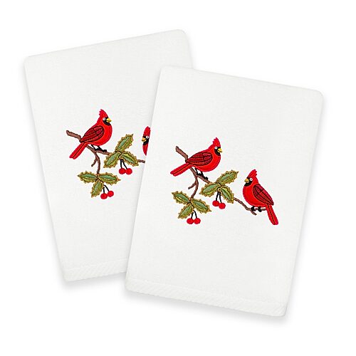 Click here for Linum Home Textiles Christmas Red Pair Embroidered... prices
