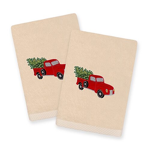 Click here for Linum Home Textiles Christmas Truck Embroidered 2-... prices