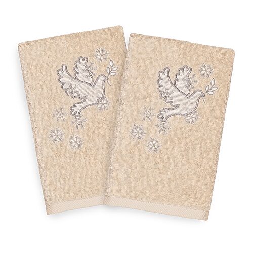 Click here for Linum Home Christmas Dove 100 Turkish Cotton 2-Pc.... prices