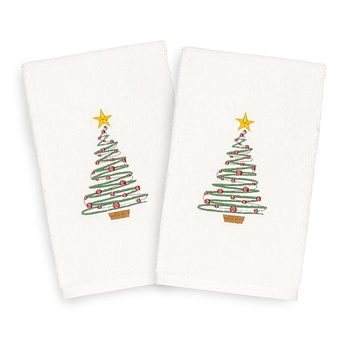 Click here for Linum Home Christmas Tree 100 Turkish Cotton 2-Pc.... prices