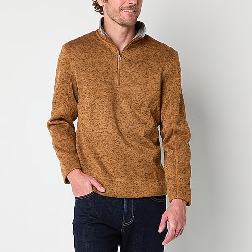 Click here for Victory Heather Fleece Pullover  Medium  Beige prices