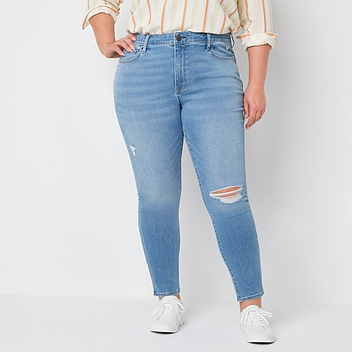 Click here for a.n.a Womens Plus High Rise Ripped Stretch Fabric... prices