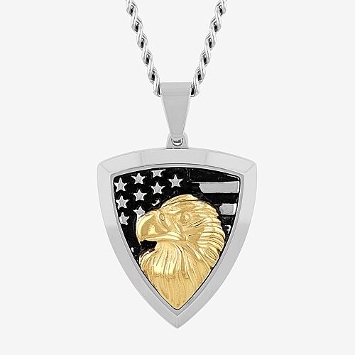 Click here for American Flag Eagle Mens Stainless Steel 24 Inch P... prices