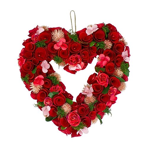 Click here for Northlight 10n Red Wooden Rose Floral Heart Shaped... prices