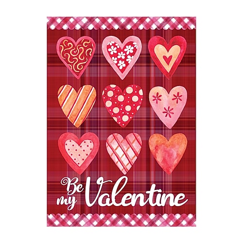 Click here for Northlight 12.5in X 18in Plaid And Heart Garden Fl... prices
